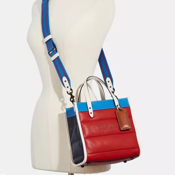 Coach | Bags | Coach Field Tote 22 With Colorblock Quilting And Coach ...